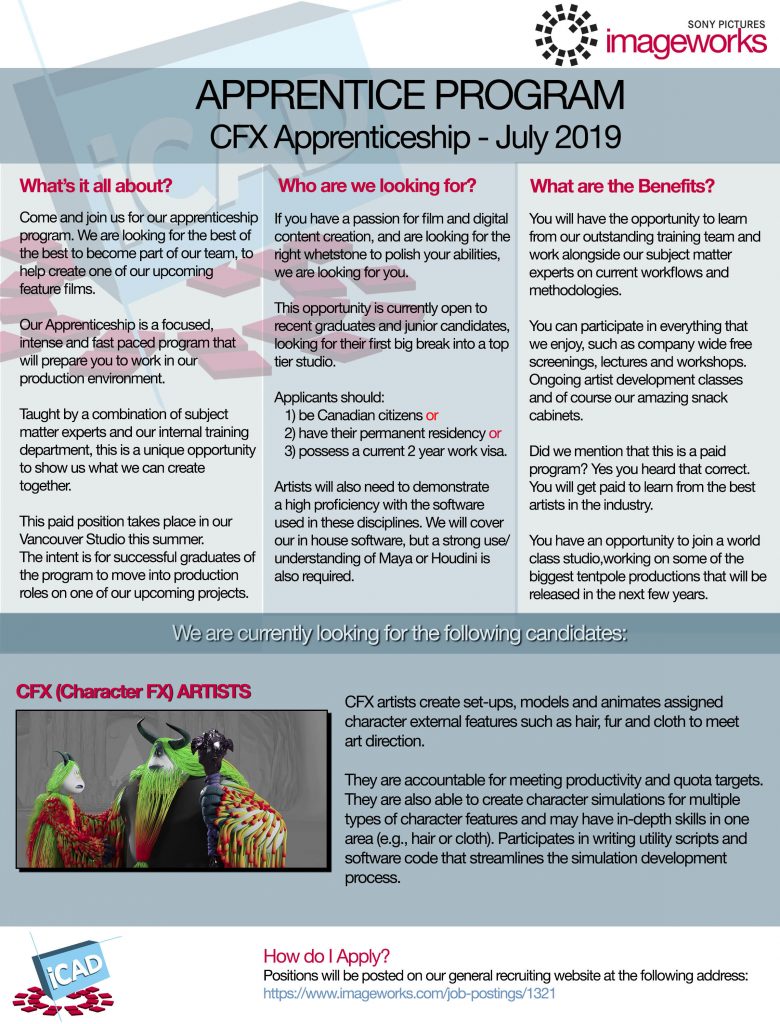Sony Imageworks: Applications are now open for the summer ICAD CFX ...