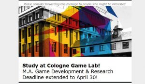 Köln, Cologne Games Lab: The application deadline extended for further ...